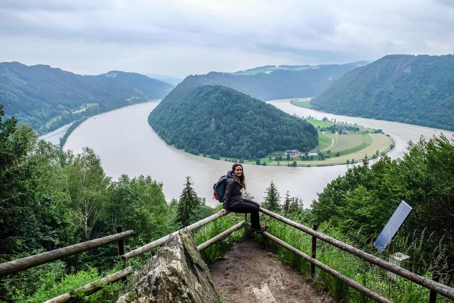 The Danube Cycle Path in Austria - Schlögener Schlinge Loop Near Linz The Danube Cycle Path in Austria - Schlögener Schlinge Loop Near Linz